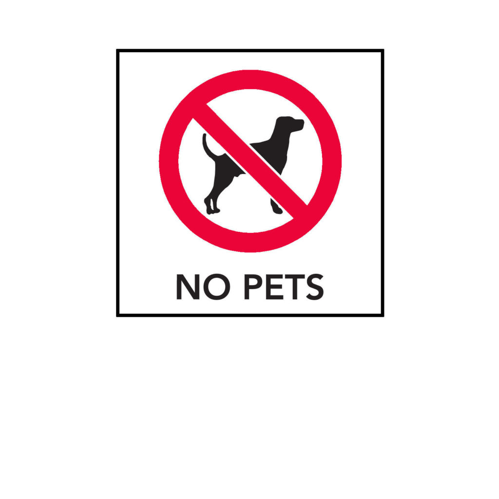No Pets (Symbol w/copy) - Epic Signs