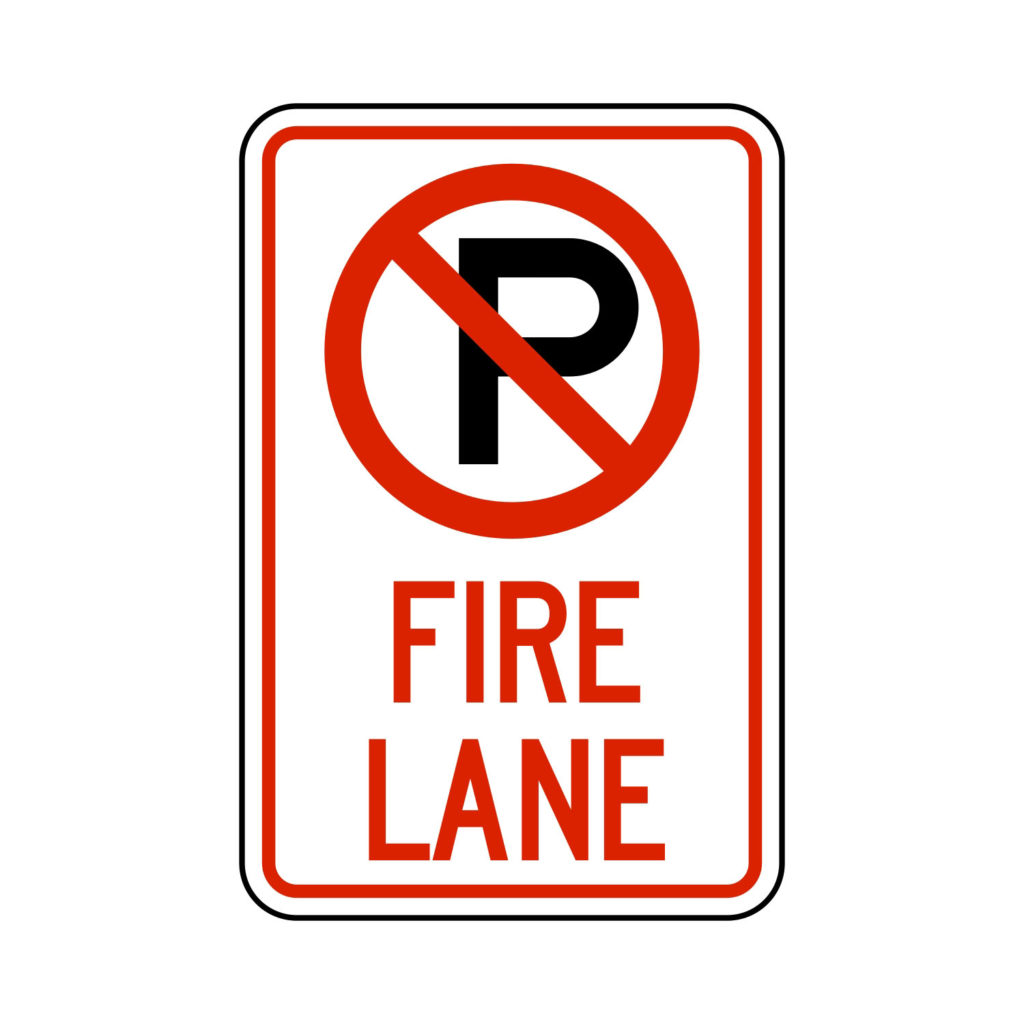 No Parking Fire Lane Sign (Symbol w/copy) - Epic Signs