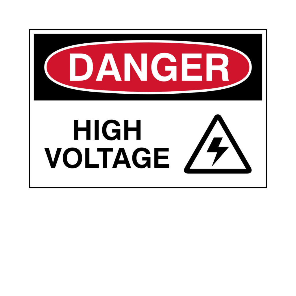 Danger - High Voltage (w/symbol) Label - Epic Signs